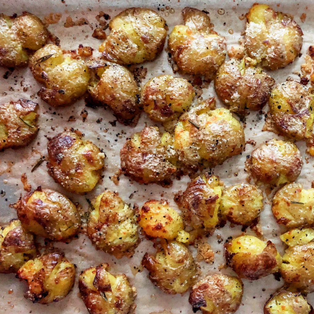 Crispy Smashed Parmesan Potatoes - THE SALAD WHISPERER
