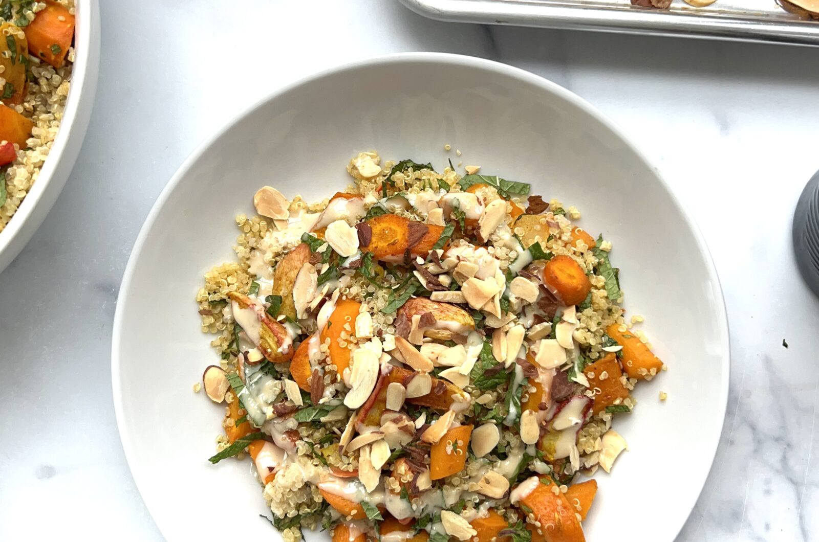 Roasted Carrot, Radish and Quinoa Salad with Miso Tahini Dressing – THE ...